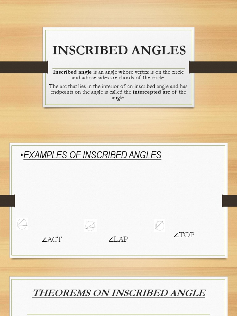Inscribed Angles | PDF | Angle | Circle