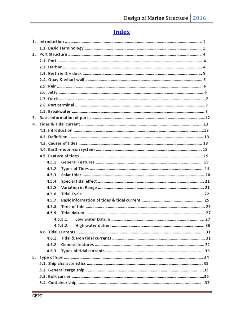 Design of Marine Structures-Bound PDF | PDF | Tide | Port