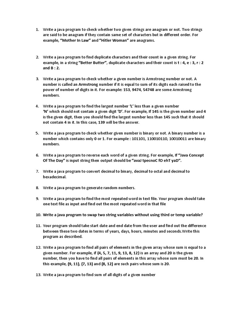 Java Test and Solutions | PDF | Matrix (Mathematics) | Numbers