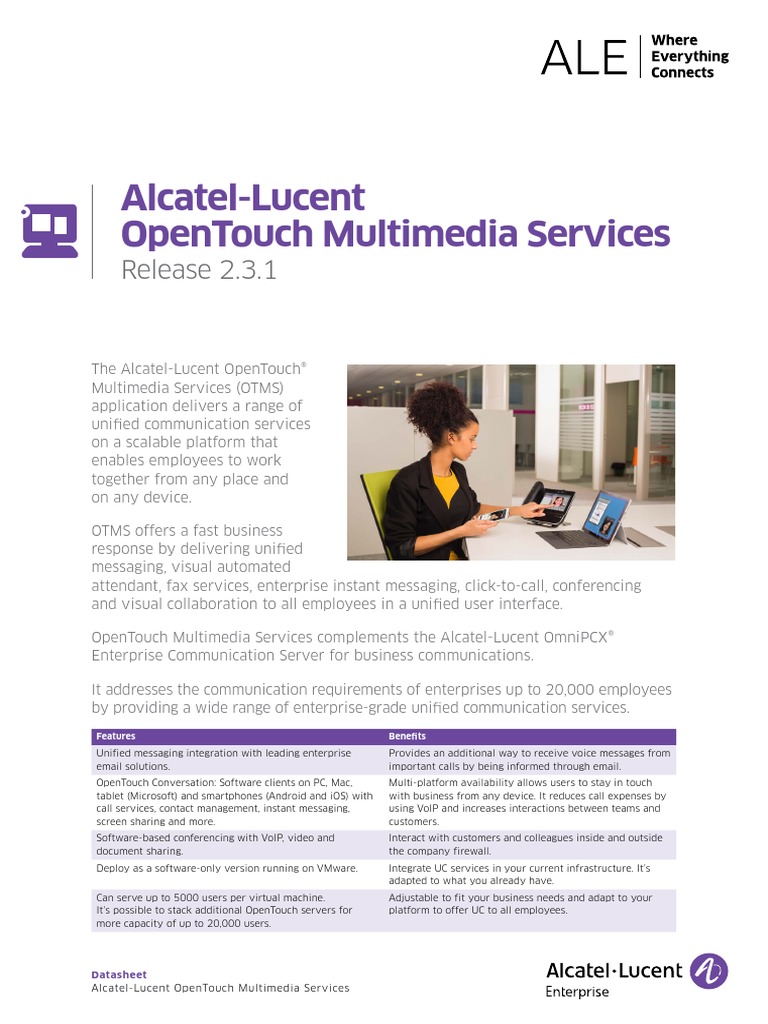 Opentouch Multimedia Services 2 3 1 Datasheet en | PDF | Instant ...