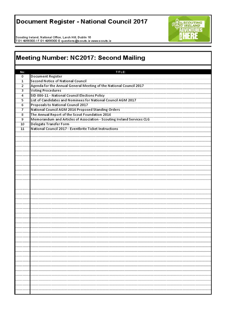 NC2017!02!00 Master Document Register | PDF
