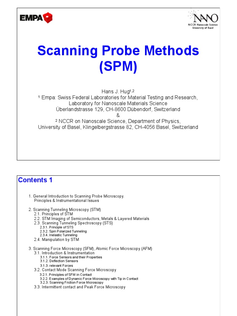 Scanning Probe Methods (SPM) | PDF | Atomic Force Microscopy | Scanning ...