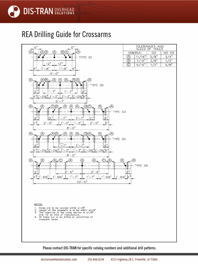 REA Drilling Guide For Crossarms: Please Contact DIS-TRAN For Specific ...
