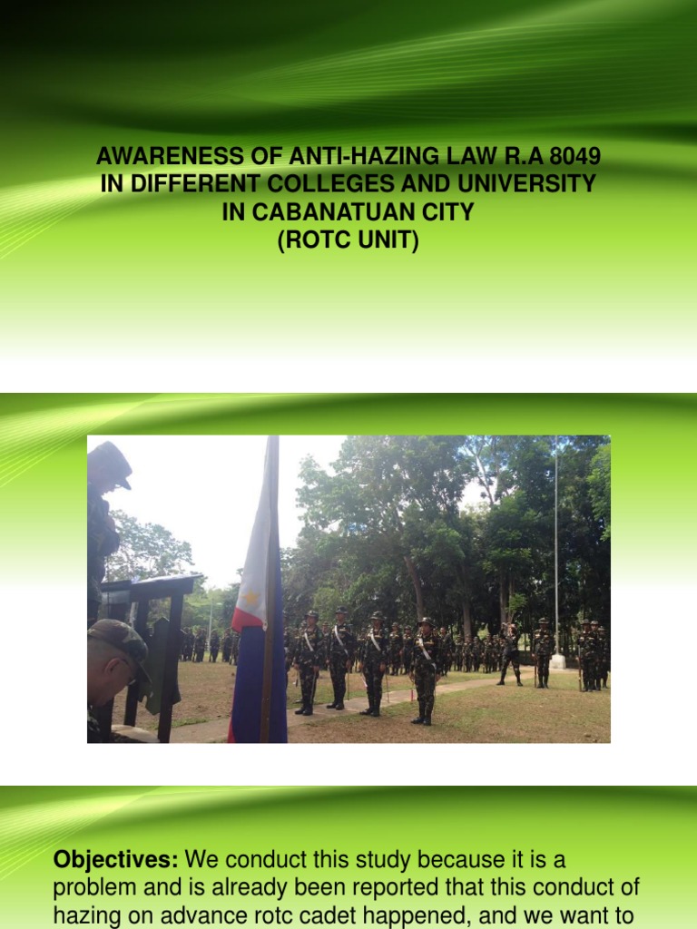 Awareness of Anti-Hazing Law R.A 8049 in Different Colleges and ...