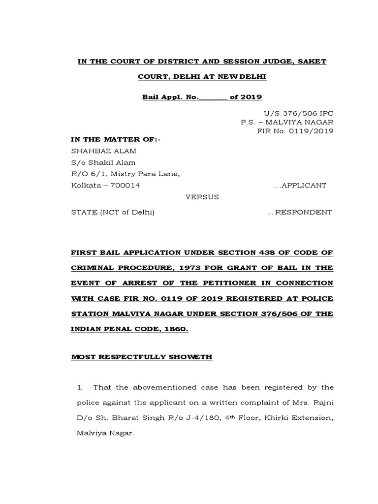 Anticipatory Bail Shahbaz | PDF | Bail | Marriage