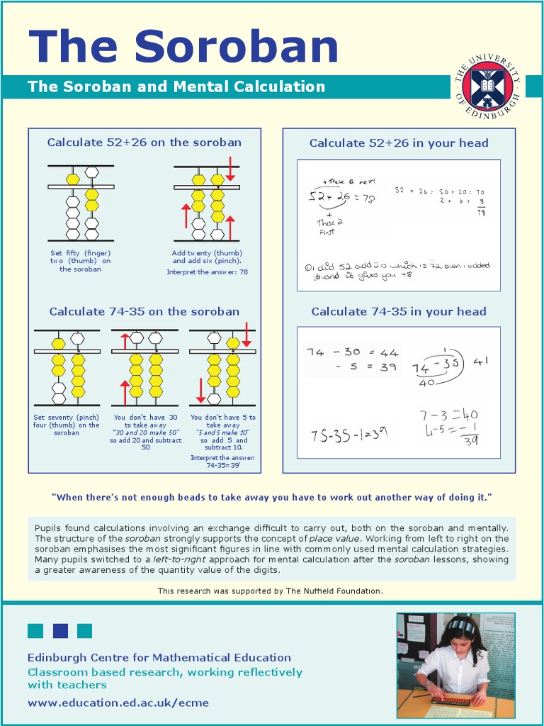 The Soroban and Mantal Calculation | PDF