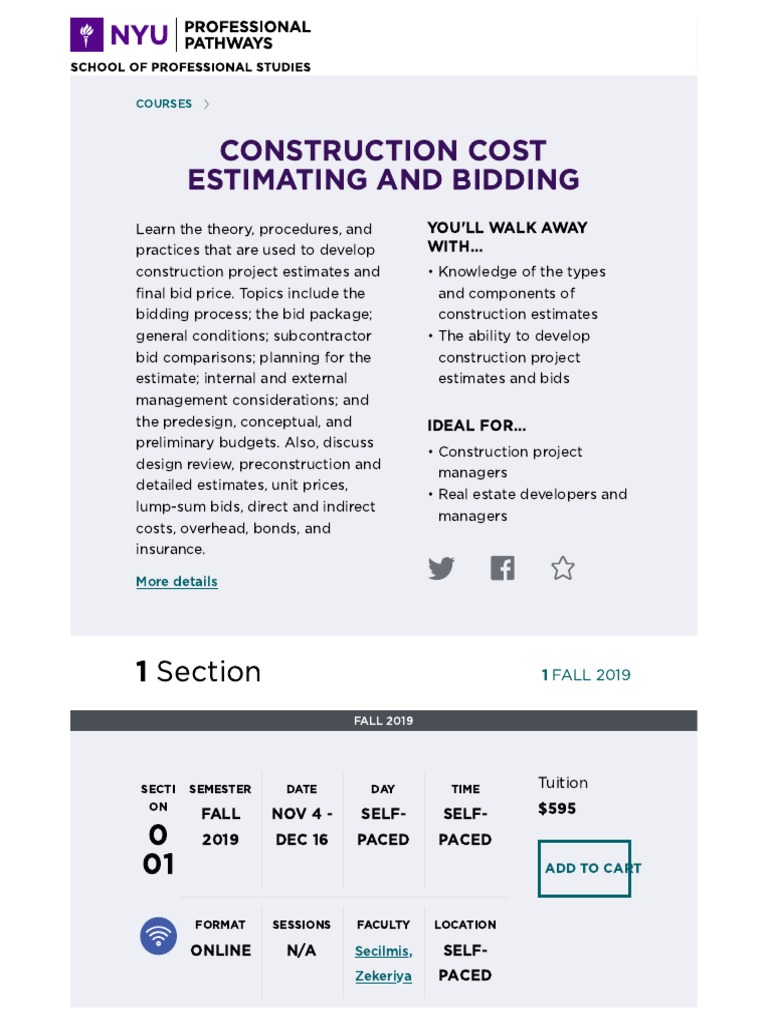 Construction Cost Estimating Course | PDF | Career & Growth | Business