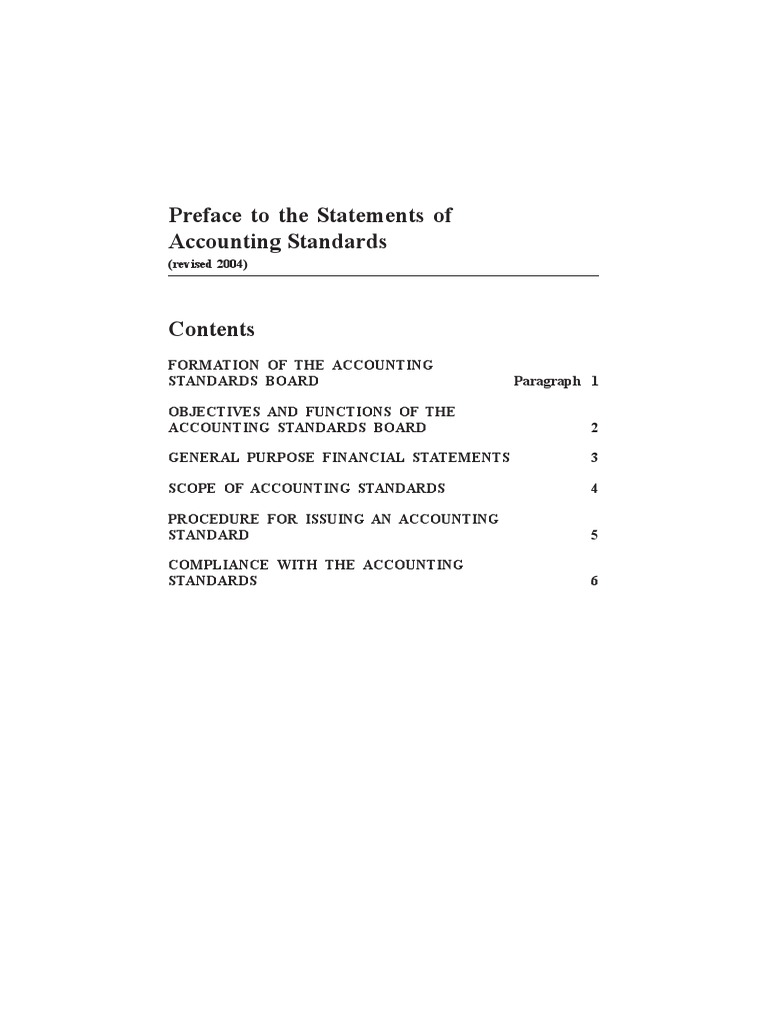 Preface To The Statements of Accounting Standards: (Revised 2004) | PDF ...