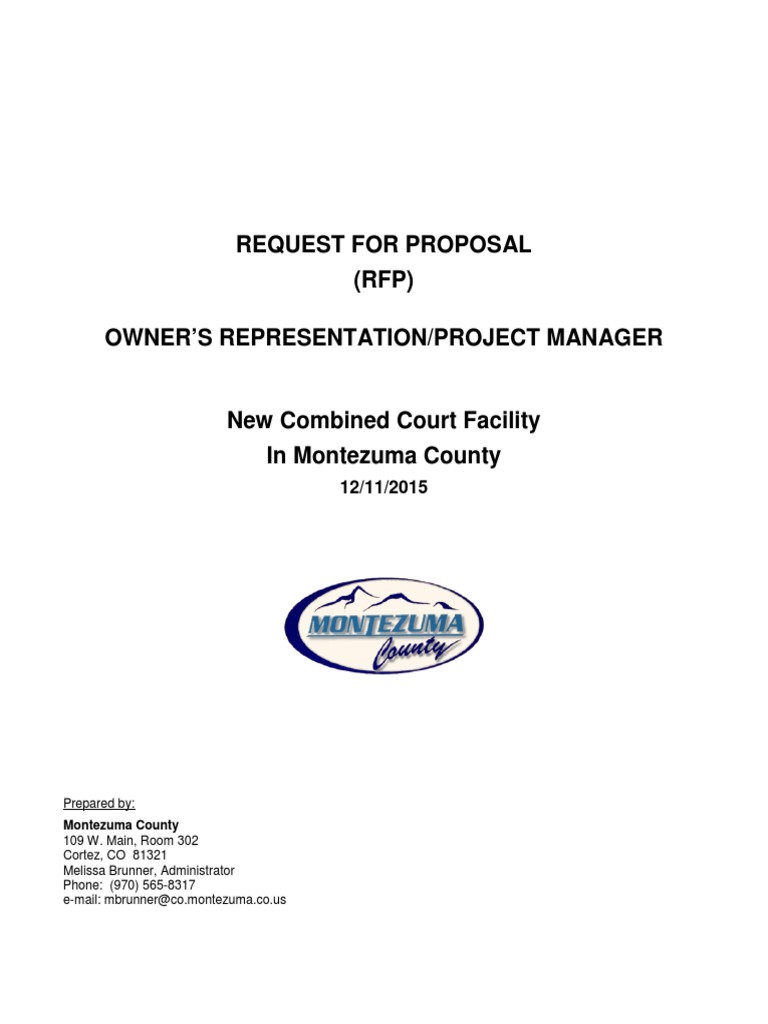 Request For Proposal (RFP) Owner'S Representation/Project Manager | PDF ...