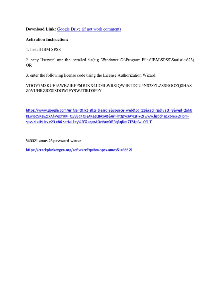 Link: Activation Instruction:: Google Drive (If Not Work Comment) | PDF