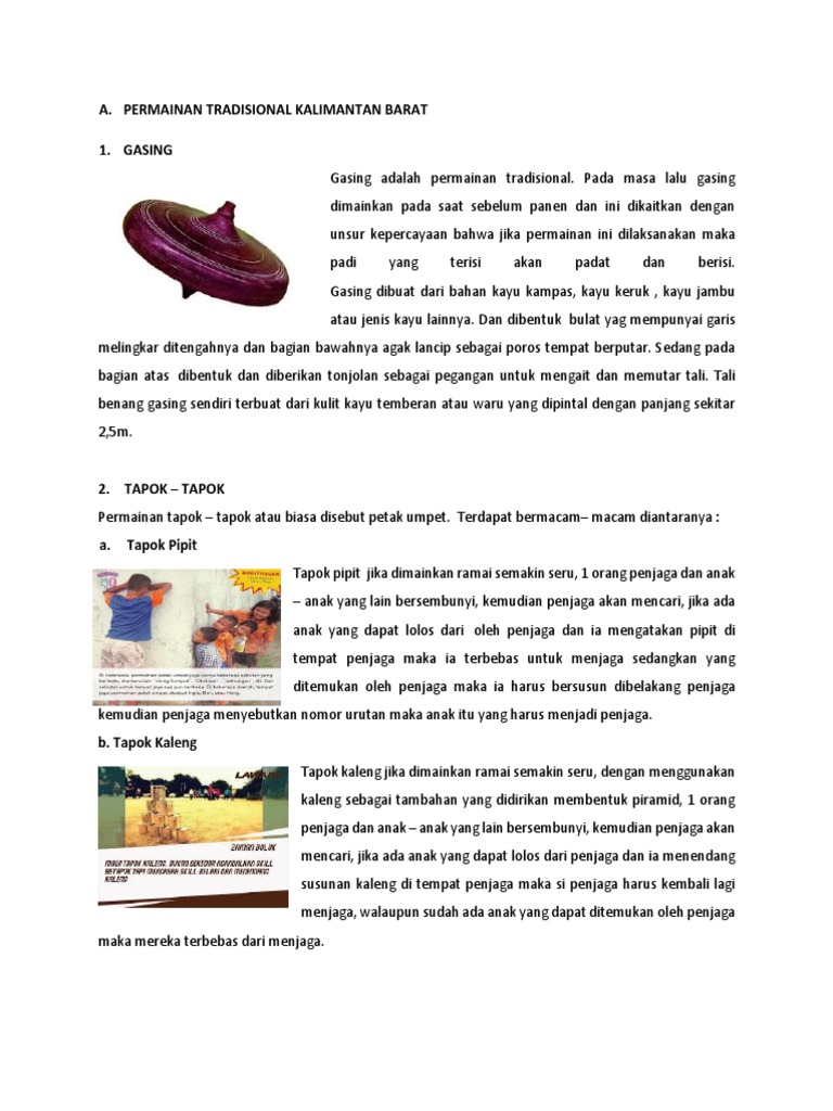 Permainan Rakyat Indonesia | PDF