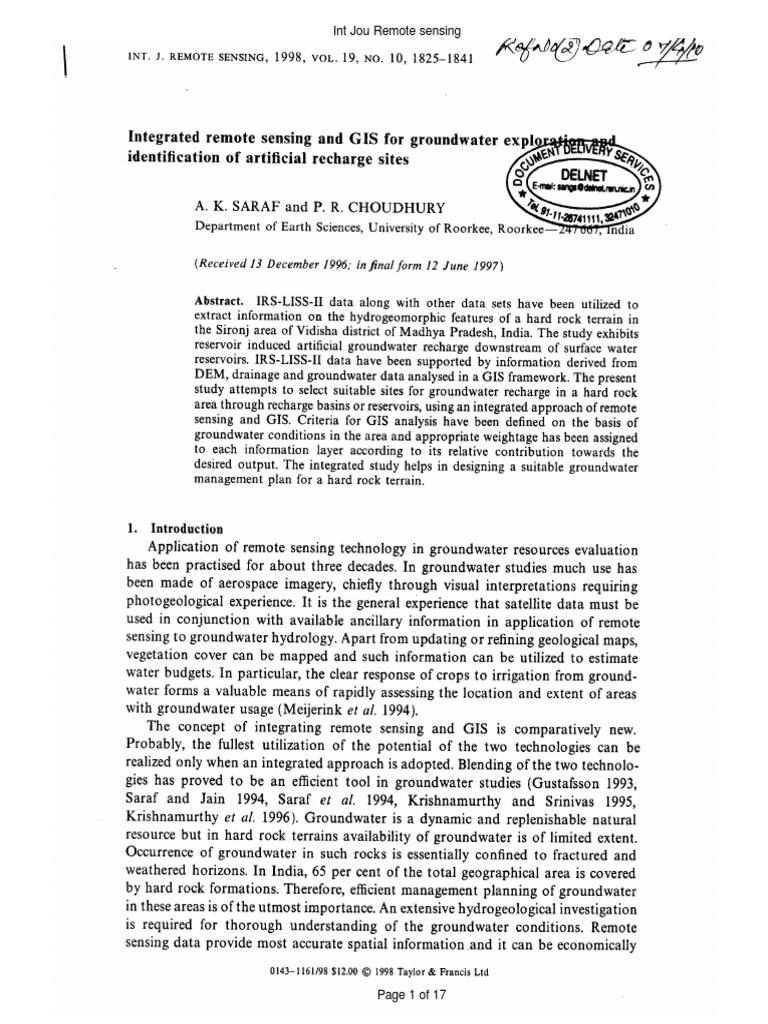 Advancements in Remote Sensing Technologies: A Comprehensive Review as ...