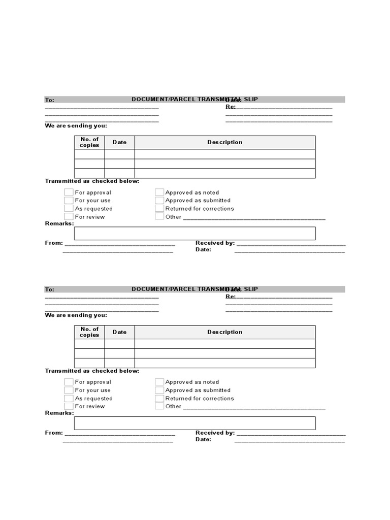 Transmittal Slip Sample | PDF | Career & Growth | Business