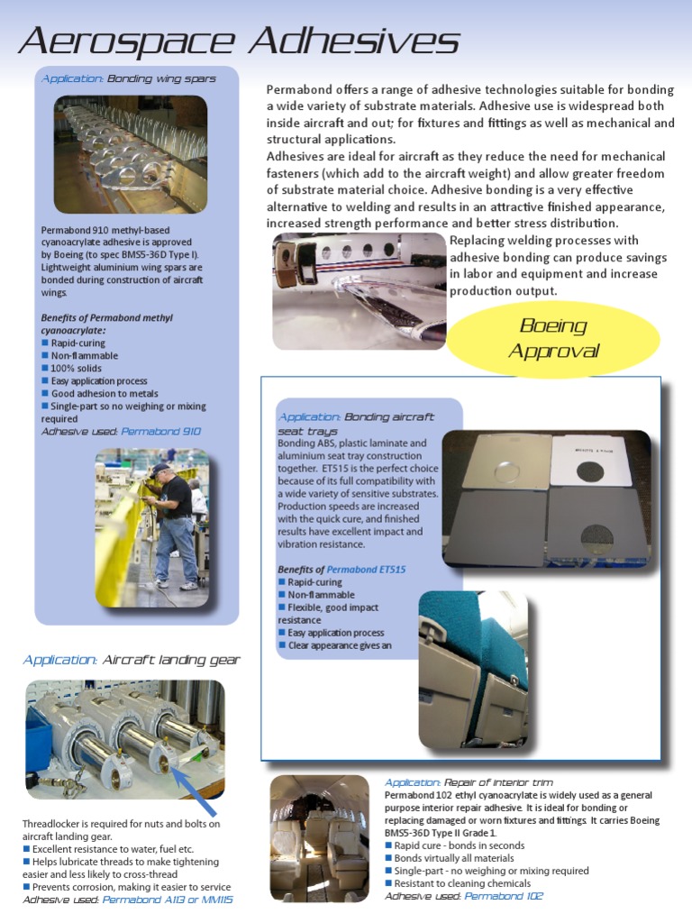Permabond Brochure Aerospace Adhesives | PDF | Adhesive | Industrial ...