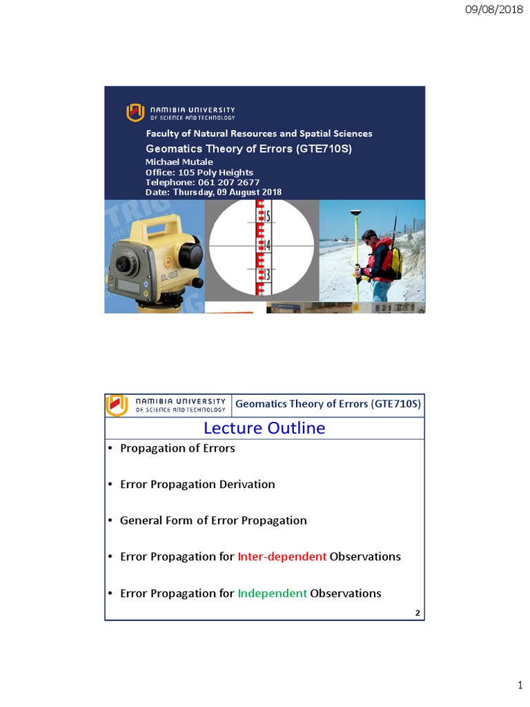 Unit 05 Propagation of Errors | PDF | Errors And Residuals | Variance