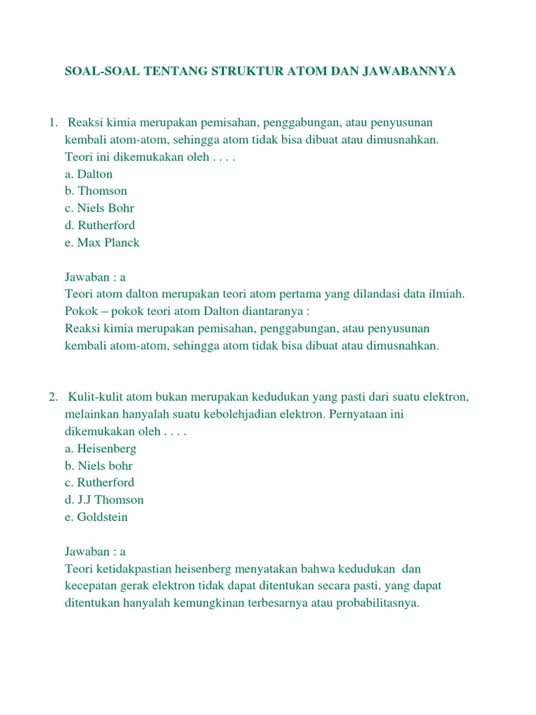 SOAL Struktur Atom | PDF