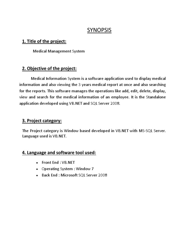 Medical Management System Overview | PDF