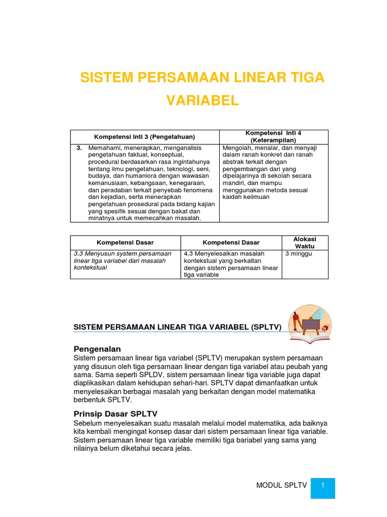Modul SPLTV Kelas X Wajib | PDF | Metode & Bahan Ajar