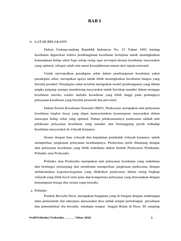 Bab 1 Polindes | PDF