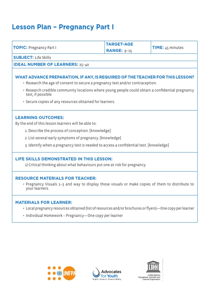Lesson Plan - Pregnancy Part I | Download Free PDF | Fertilisation ...