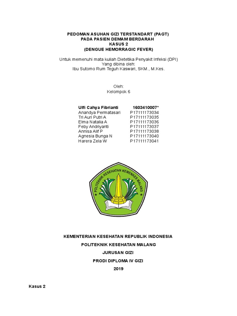 Pedoman Asuhan Gizi Terstandart DBD | PDF