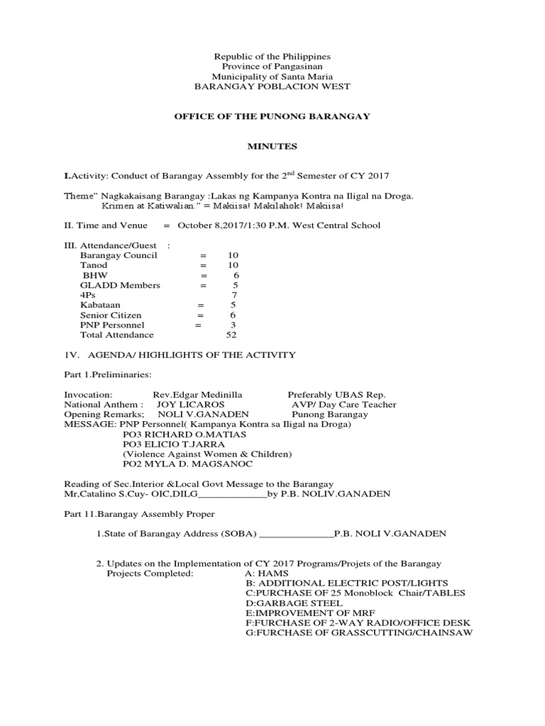 Office of The Punong Barangay | PDF | Violence