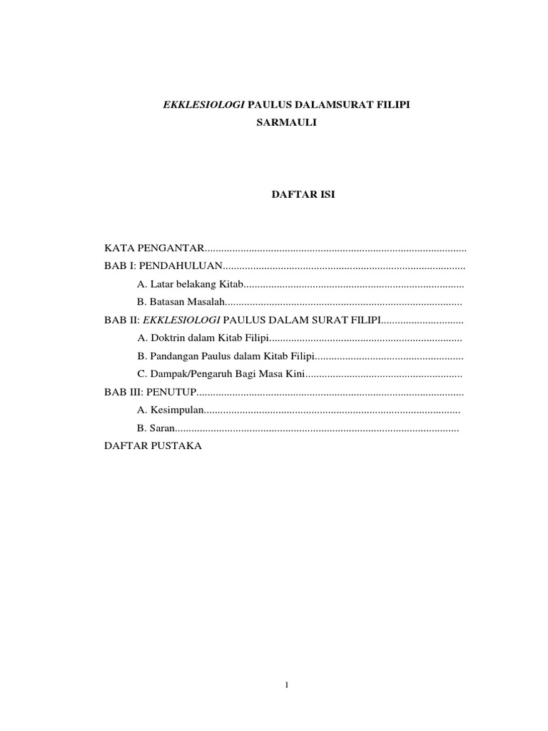 Ekklesilogi Paulus Dalam Surat Filipi | PDF