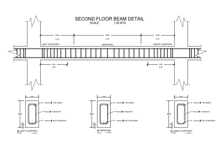 Second Floor Beam Detail: Scale 1:20 MTS | PDF