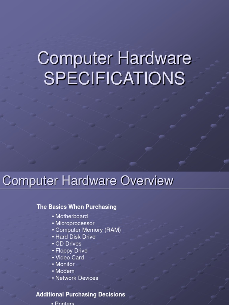 Computer Hardware | PDF | Random Access Memory | Central Processing Unit