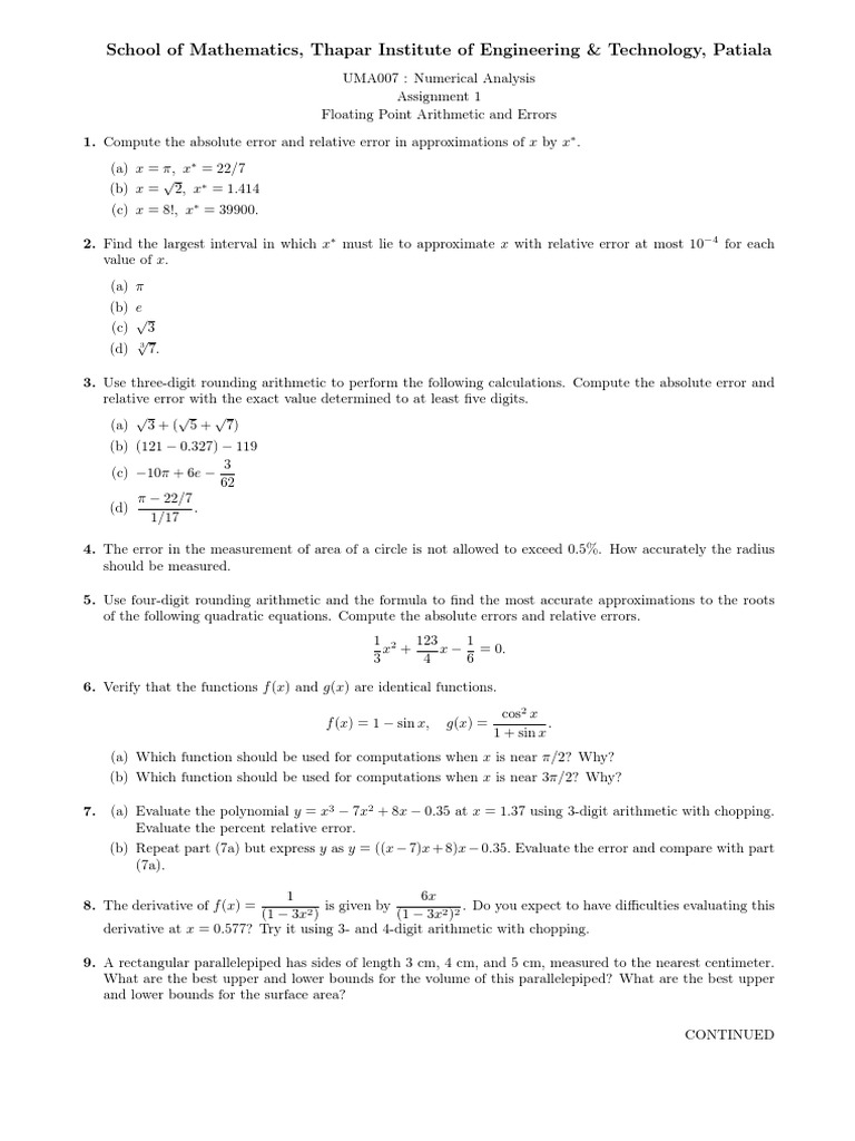 Tutorial 1 | PDF | Rounding | Pi