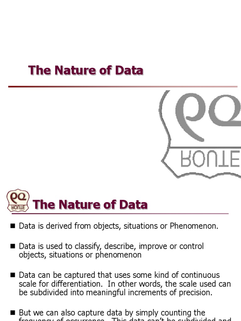 03 The Nature of Data | PDF | Standard Deviation | Normal Distribution