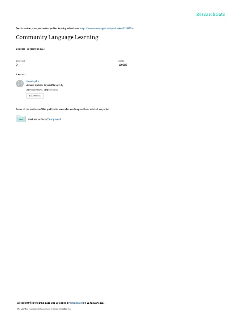 An Overview of Community Language Learning: Its Historical Foundations ...