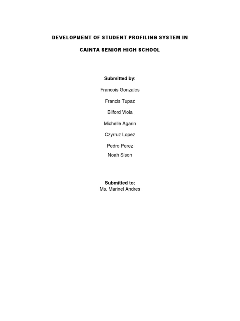 Student Profiling System | PDF | Survey Methodology | Records Management