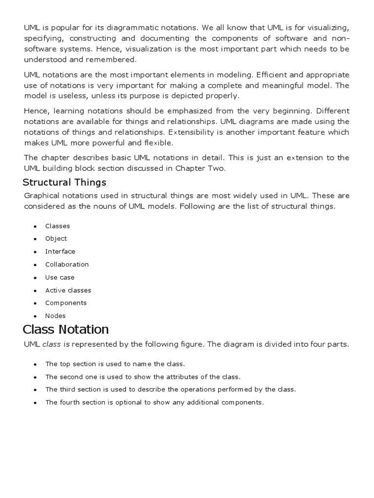 Class Notation: Structural Things | PDF | Unified Modeling Language ...