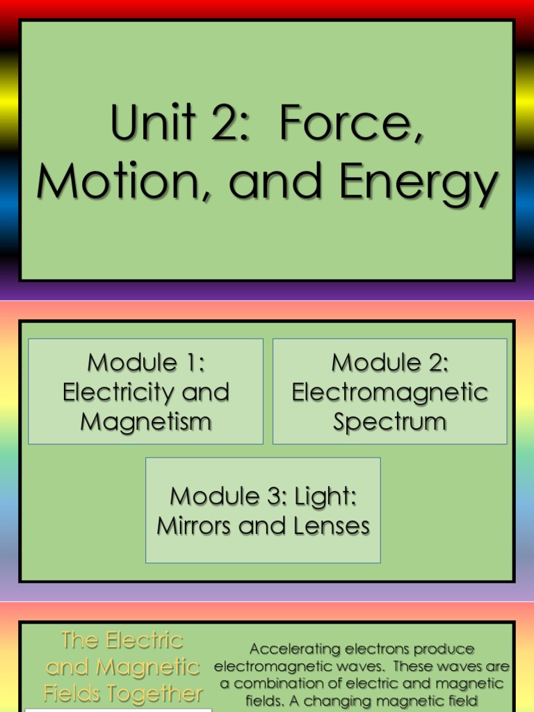 Unit 2: Force, Motion, and Energy | PDF | Waves | Radio Wave