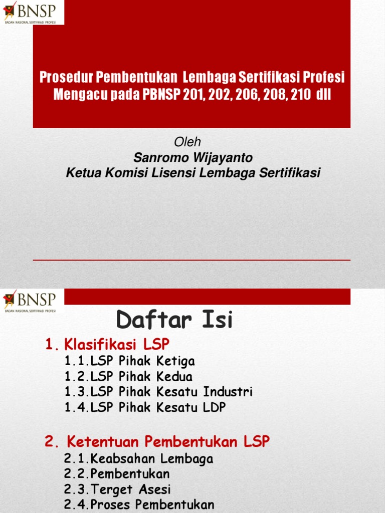 Prosedur Pembentukan LSP | PDF