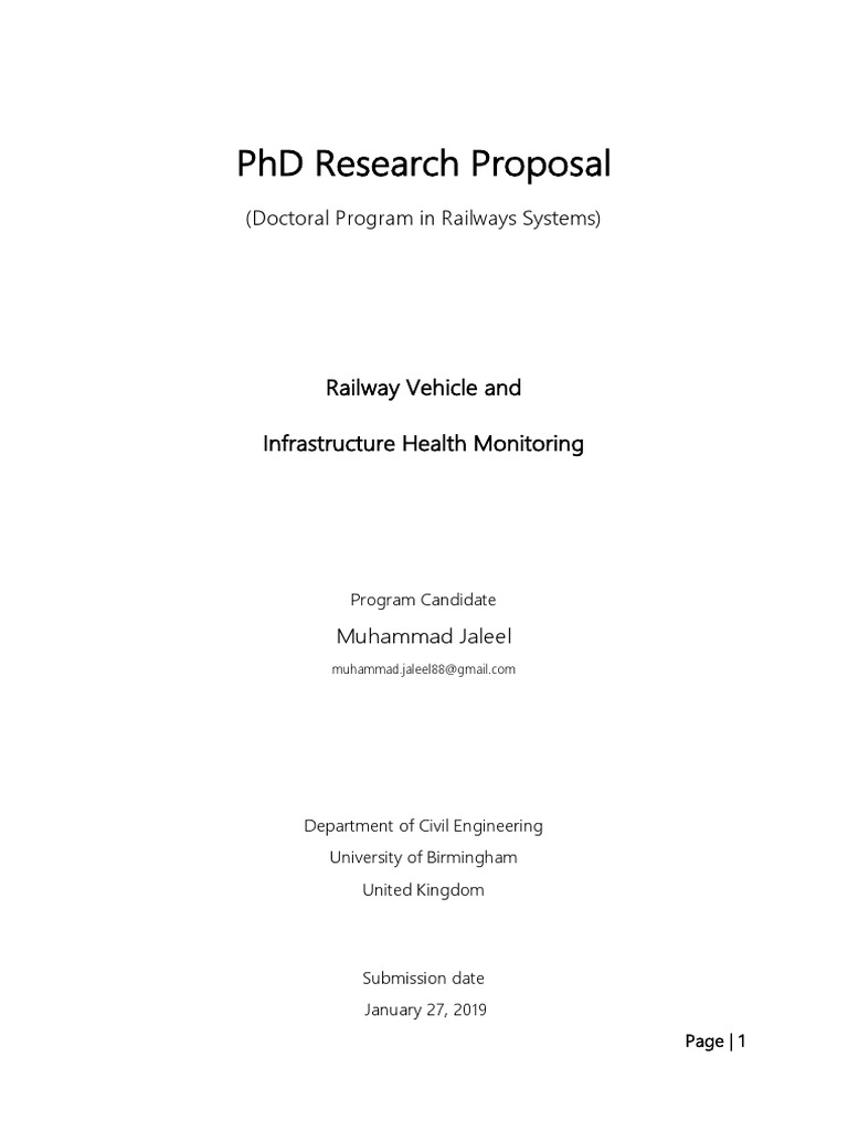 PHD Proposal. | PDF | Wireless Sensor Network | Rail Transport