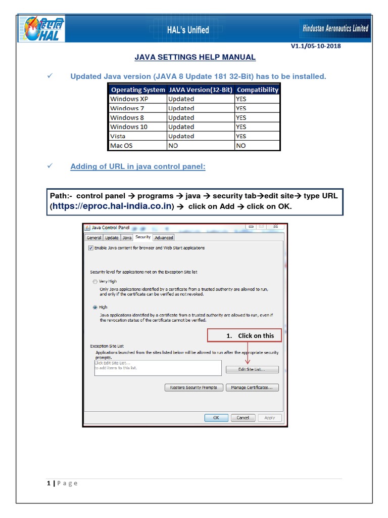 Browser and Java Settings | PDF | Login | Password