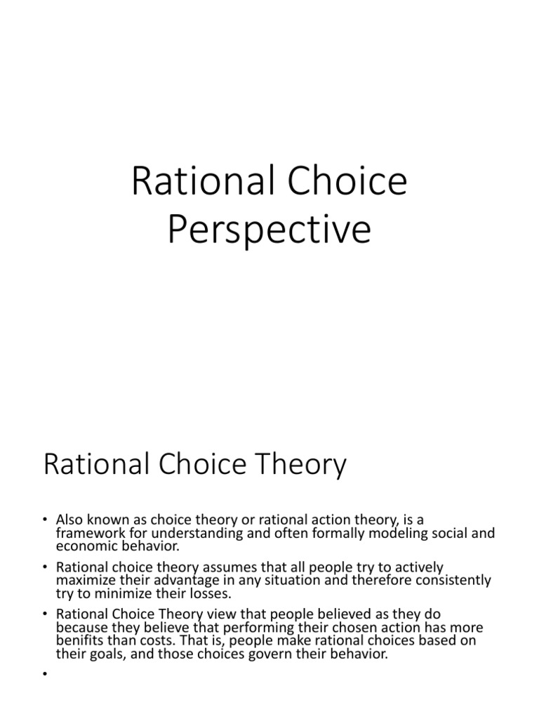 Rational Choice | PDF | Deviance (Sociology) | Stereotypes