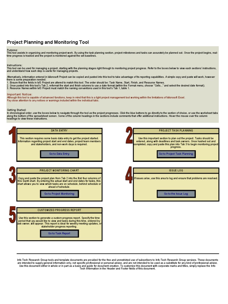 Essentials Project Planning and Monitoring Tool | PDF | Microsoft Excel ...