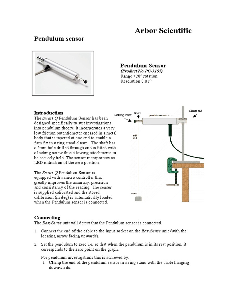 Pendulum Sensor PDF | PDF | Pendulum | Oscillation
