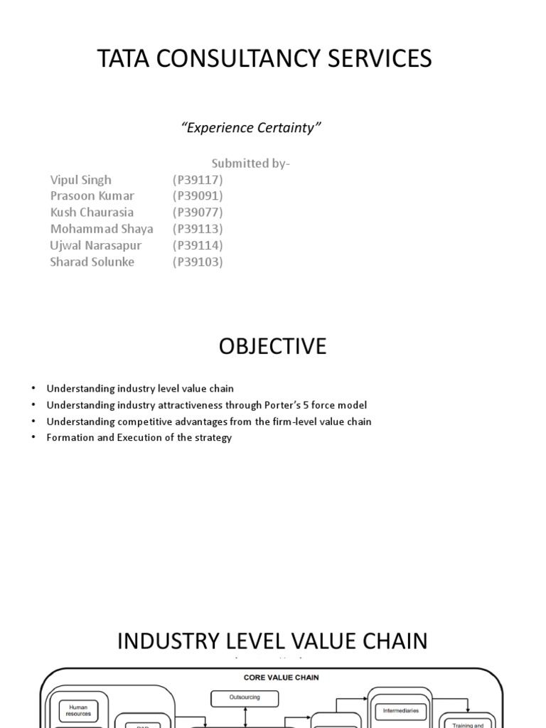 Tata Consultancy Services: "Experience Certainty" | PDF | Value Chain ...