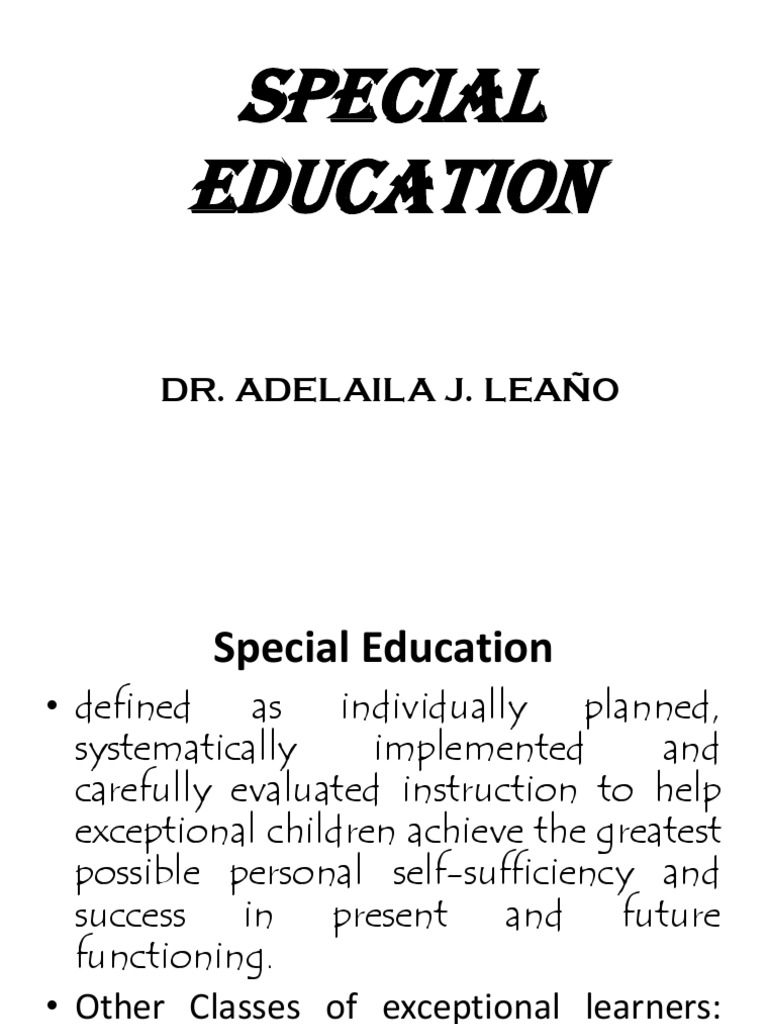 Basics in Special Education | PDF | Autism | Hearing Loss