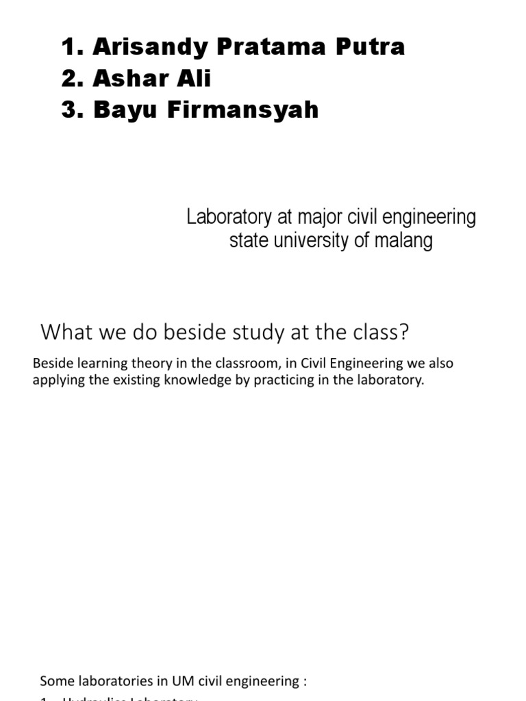 Laboratory at Major Civil Engineering | PDF | Laboratories | Engineering