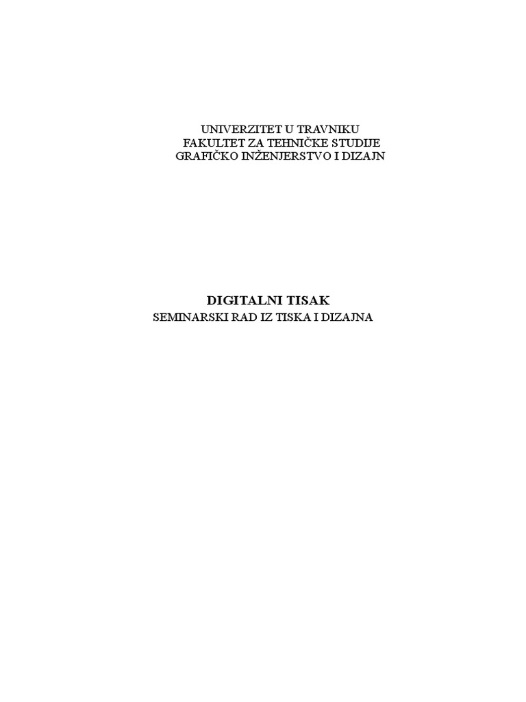 Digitalni Tisak, Tisak I Dizajn | PDF