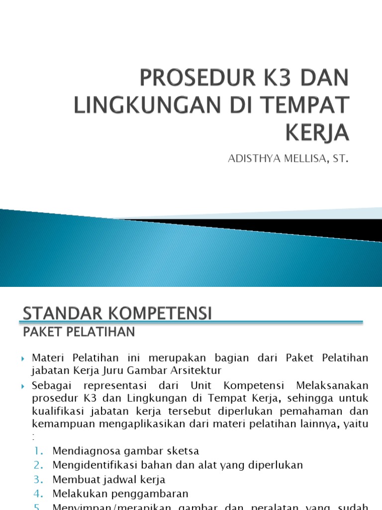 K3 untuk Juru Gambar Arsitektur | PDF | Komputer | Teknologi & Rekayasa