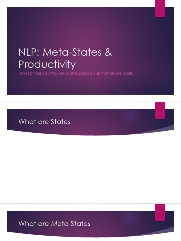 NLP: Meta-States & Productivity: How To Take Control of Your Emotions ...