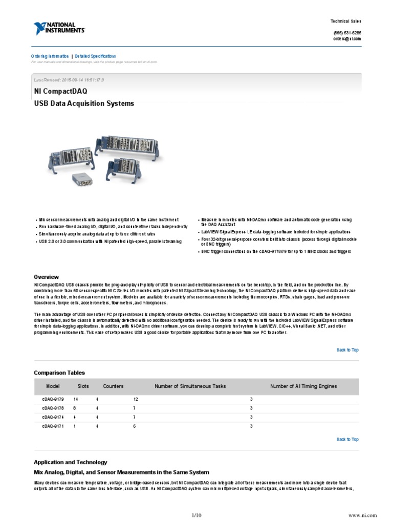 C DAQ | PDF | Usb | Data Acquisition