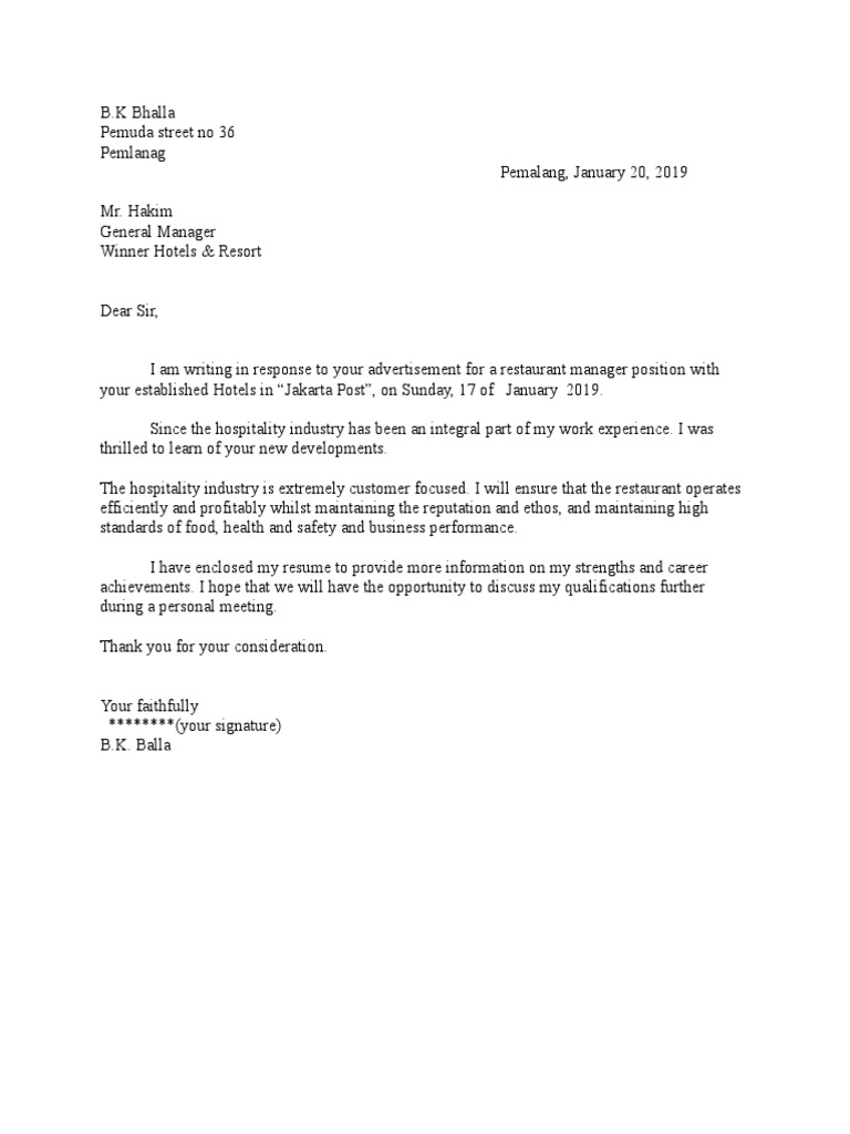 Application Latter Analisis | PDF | Business