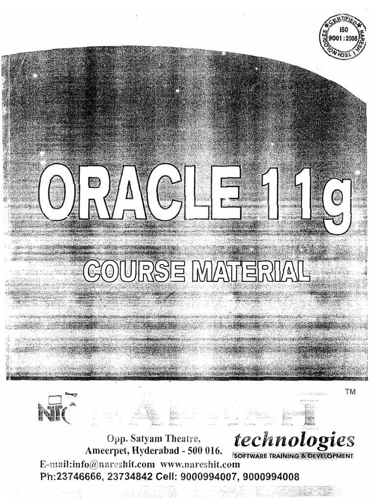 Oracle 11c Krishna Reddy Notes | PDF